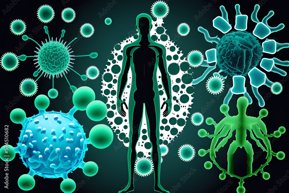 An educational illustration of the immune system and its protection ...