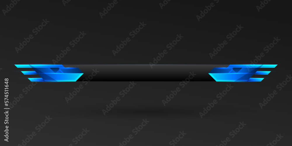 Abstract neon blue border lower third technology gui title screen ...