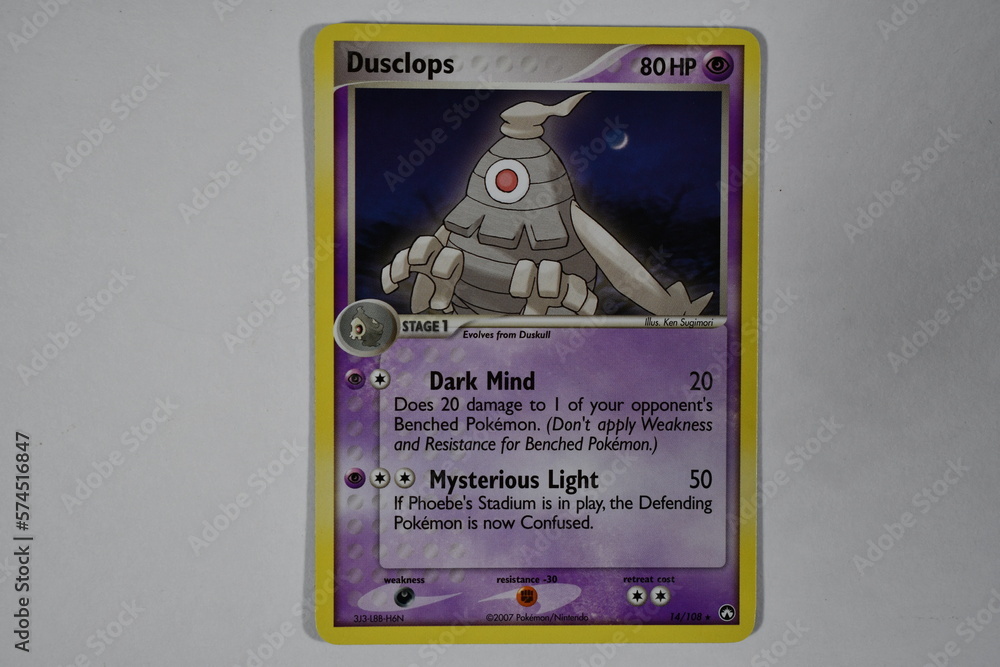 Pokemon trading card, Dusclops. Stock Photo | Adobe Stock