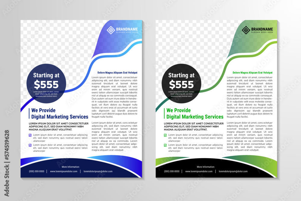 Brochure Design Template. Abstract Modern Backgrounds. green and blue ...