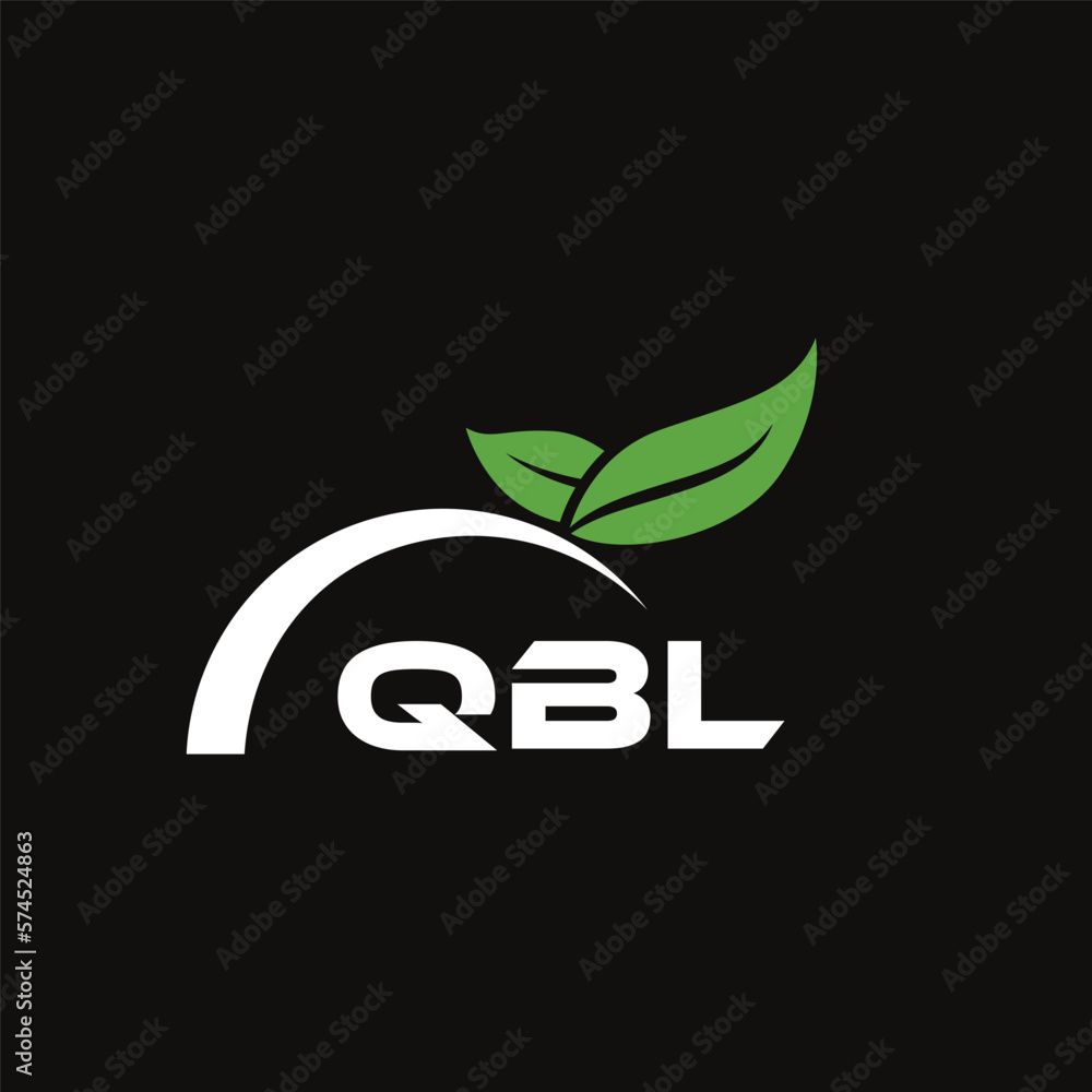 QBL letter nature logo design on black background. QBL creative ...