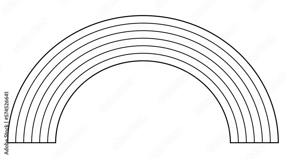 Rainbow outline icon. Weather symbol. Vector illustration isolated on ...