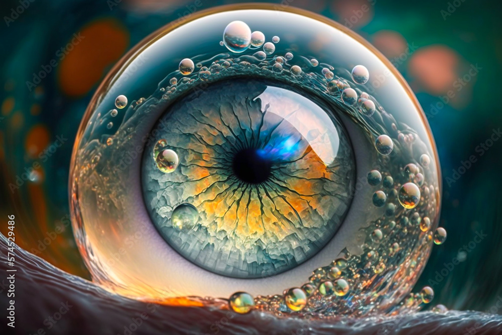 Abstract illustration of a mysterious wet eyeball sphere. Eyeball ...