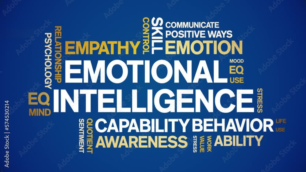 Emotional intelligence animated tag word cloud;text design animation ...