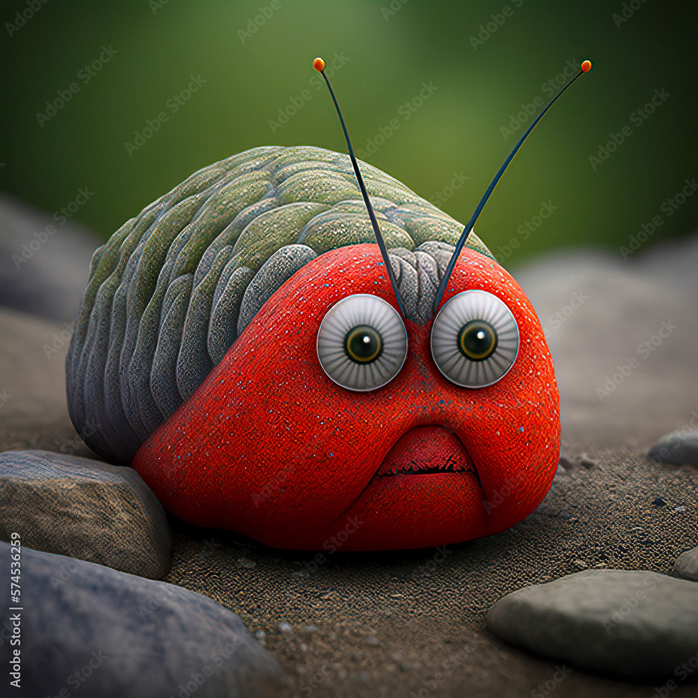 A Digital Art Depiction of a Cute-looking Bug with Big Eyes, Delicate ...