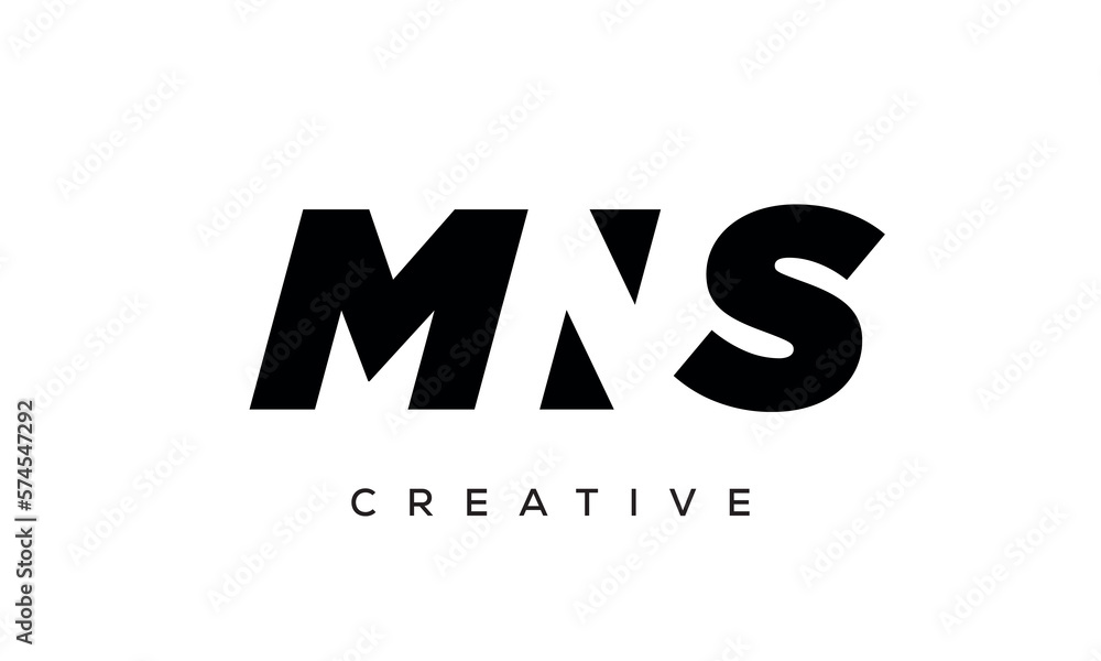 MNS letters negative space logo design. creative typography monogram ...