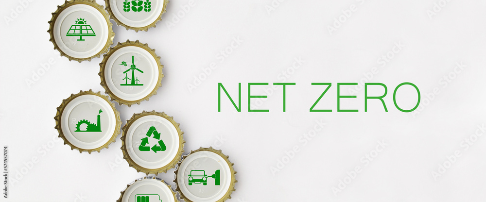 reducing CO2 emissions to stop climate change. green energy background ...