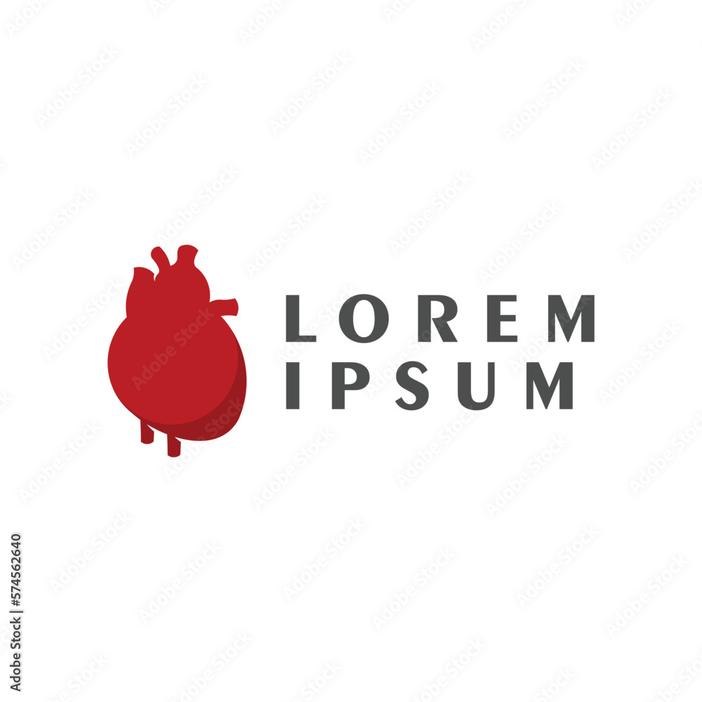 Simple Heart Organ Logo Design Template, Heart Logo Design Template for ...