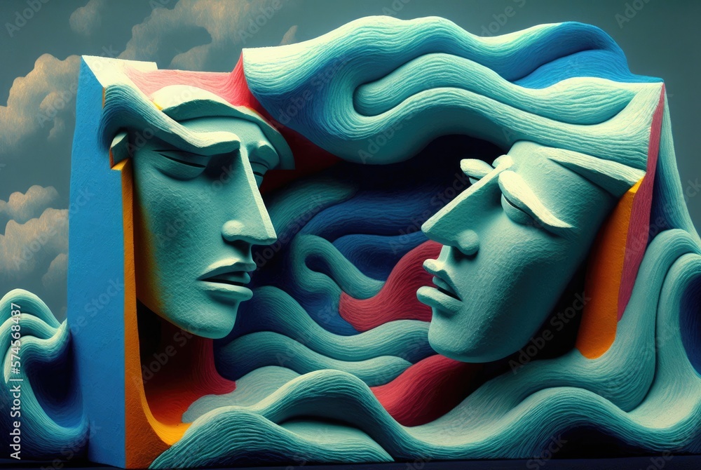 Storytelling expressive clay monolithic statues, easter island inspired ...