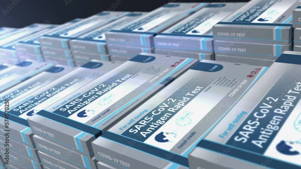 Covid antigen self test box production line. Rapid coronavirus sars-cov ...
