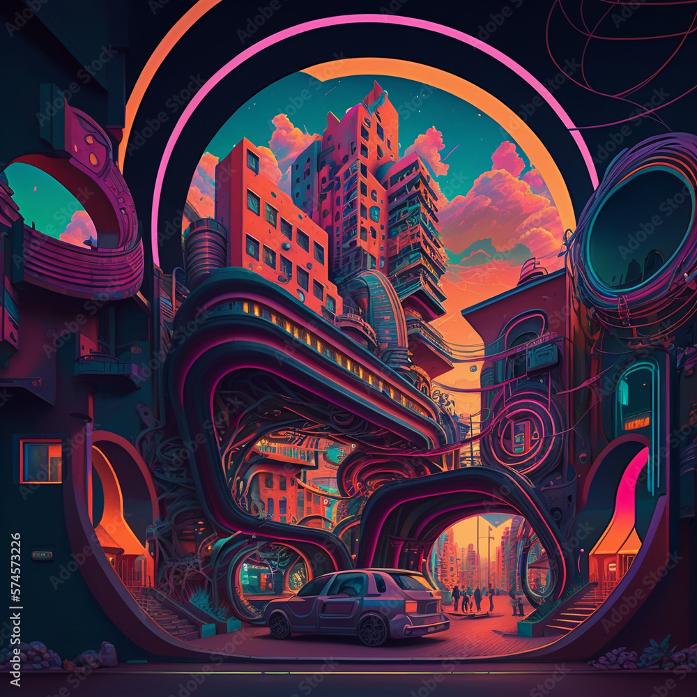 psychedelic spaces city, inspired by psychedelic spaces of the 90's ...