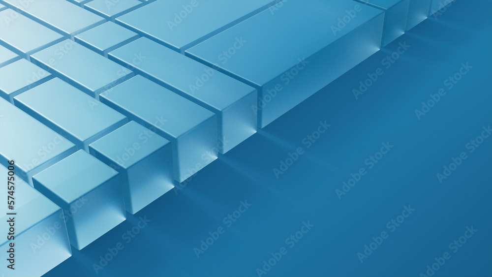 Transparent Blocks on a Blue Surface. Innovative Tech Aesthetic with ...