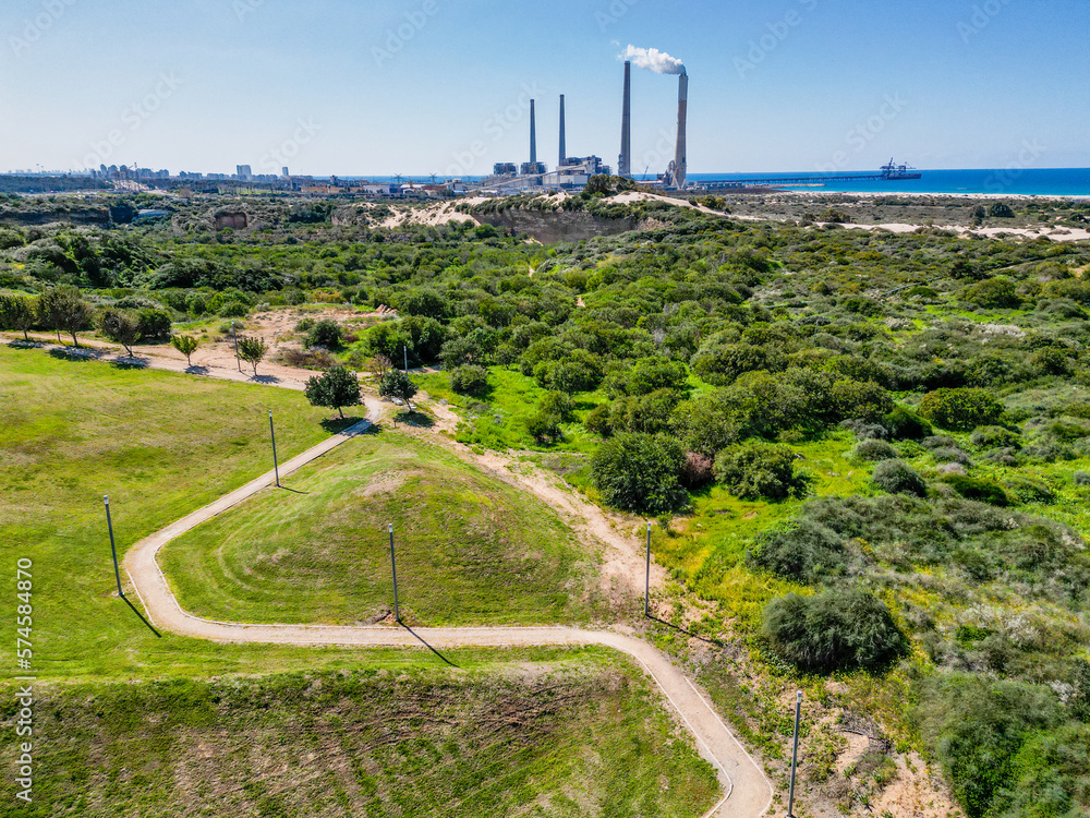 High resolution drone image of Orot Rabin Electric Power Plant- Hadera ...