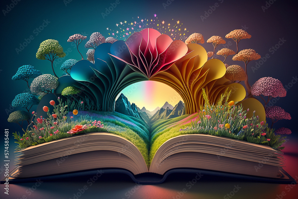 Illustration Of A Magical Book That Contains Fantastic Stories AI Illustration Of A Magical Book That Contains Fantastic Stories AI