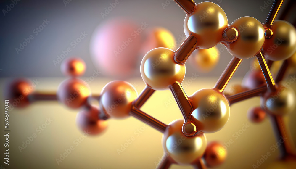Molecule figure. Chemical illustration. Generative AI Stock ...