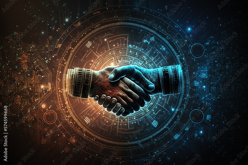 Crypto business. Market, handshake, coins, cryptocurrency, capital ...