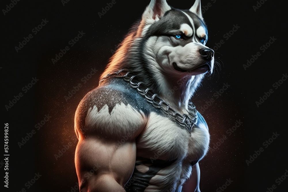 ai generated wallpaper of a strong husky bodybuilder, generative ai ...