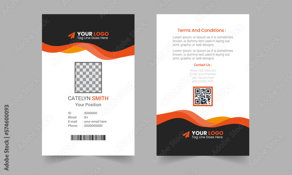 Editable Professional Corporate Modern abstract Id Card design template ...