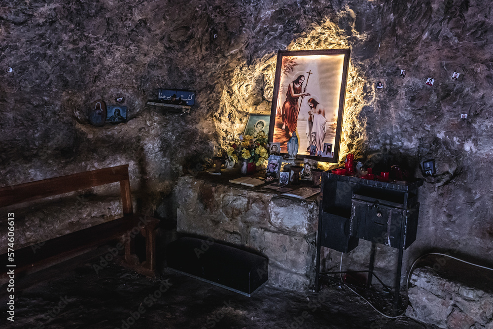 Cave chapel in St Anthony Monastery also known as Qozhaya Monastery in ...