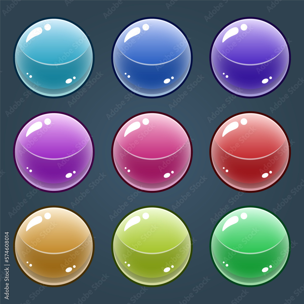 Bright marble game icon and button background interface GUI Stock ...