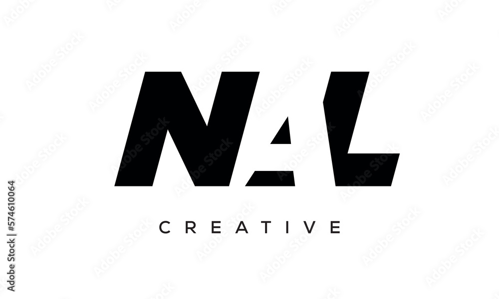 NAL letters negative space logo design. creative typography monogram ...