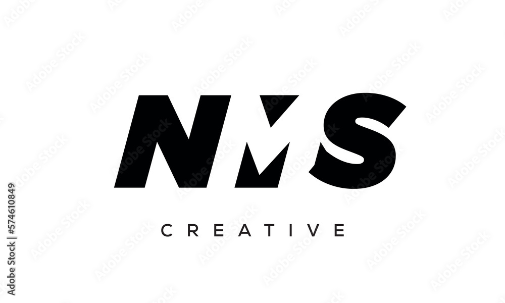 NMS letters negative space logo design. creative typography monogram ...