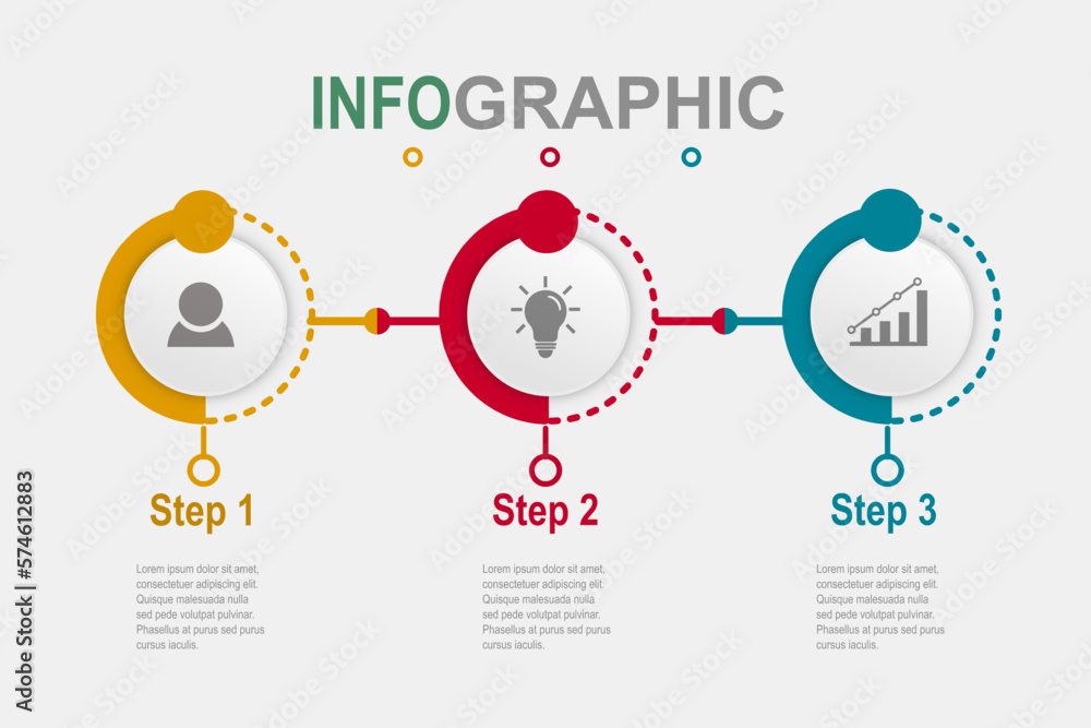 Infographic template for business plan ,strategy, roadmap. 3 Steps ...