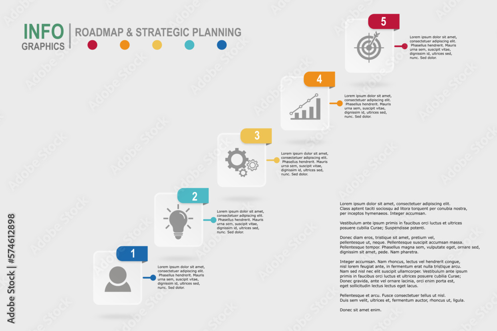 Infographic template for business plan ,strategy, roadmap. 5 Steps ...