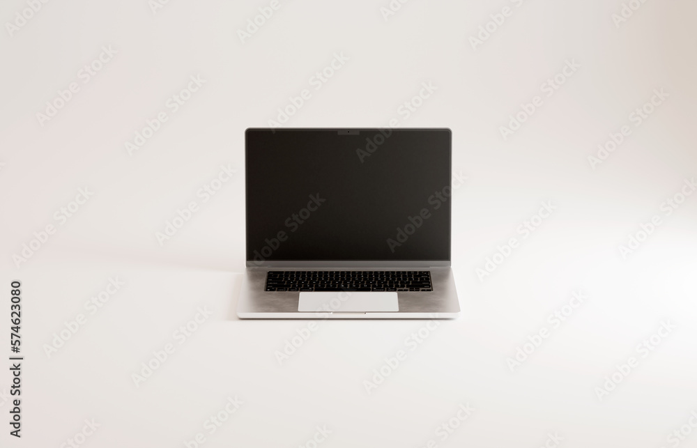 Macbook pro style mockup laptop on blank white studio background ...