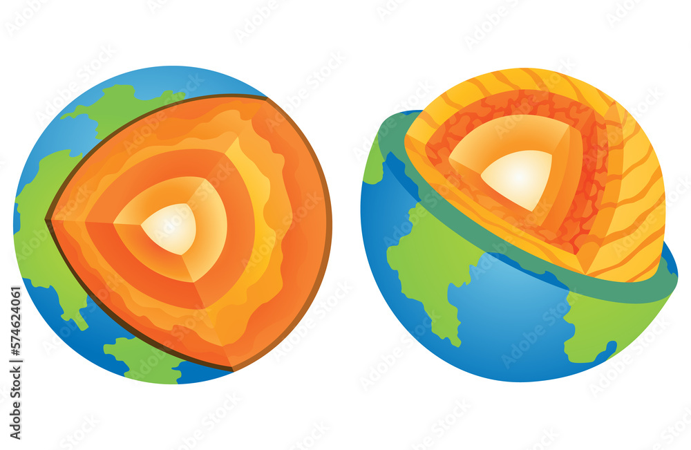 Lithosphere earth layers structure. Planet geology school scheme ...