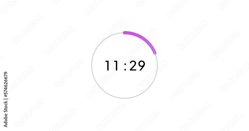 17 Seconds Digital Timer Countdown Animation Is Isolated On White