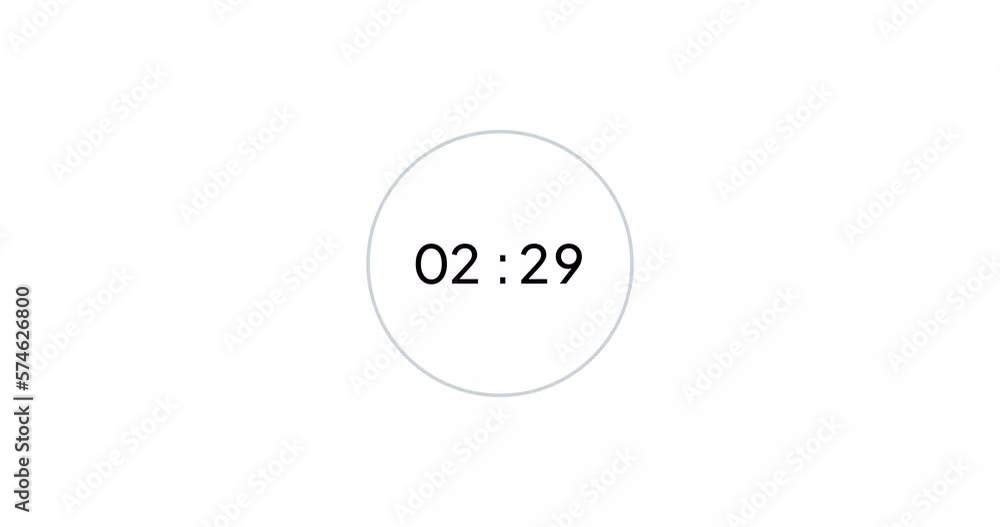 3 Seconds Digital Timer Countdown Animation Is Isolated On White