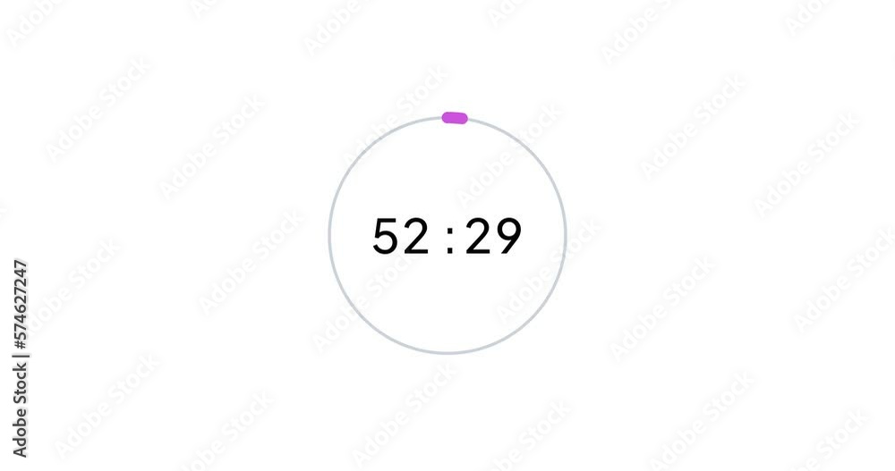 58 Seconds Digital Timer Countdown Animation Is Isolated On White