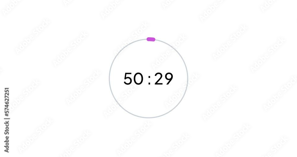 56 Seconds Digital Timer Countdown Animation Is Isolated On White