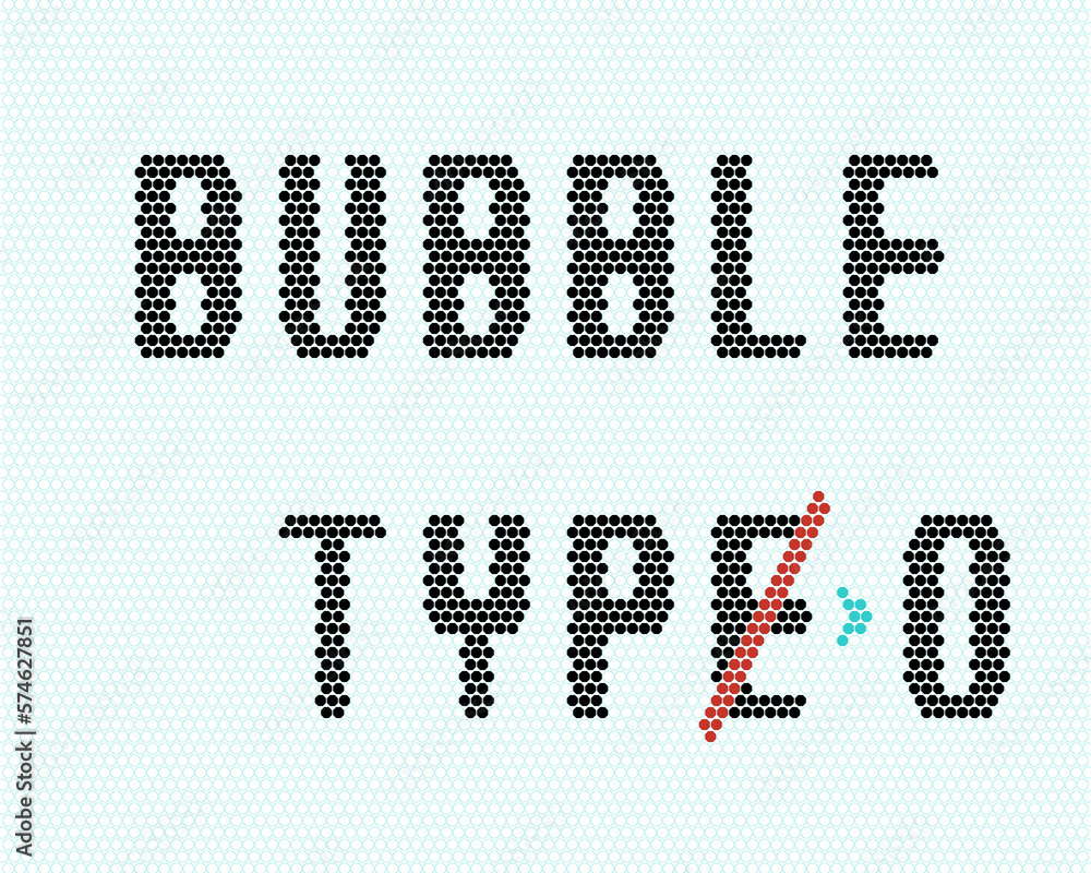 Editable octagon bitmap pixel font concept with grid template. Stock ...