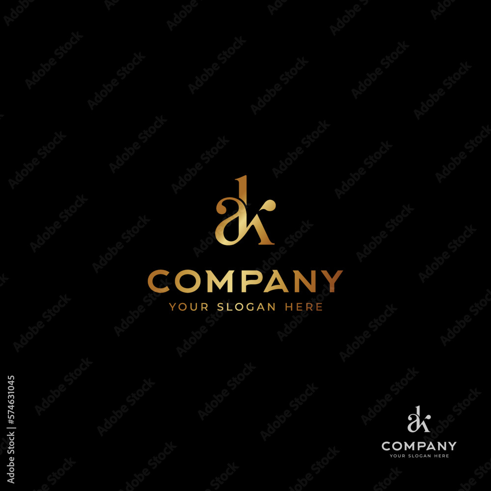 Initial letter A&K vector inspiration brand logo design Stock Vector ...