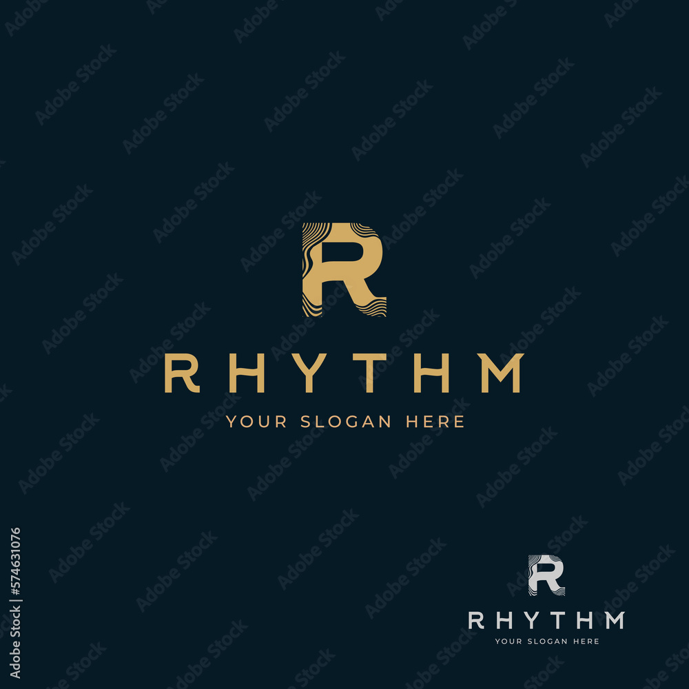Alphabet letter R wave icon rhythm logotype Stock Vector | Adobe Stock
