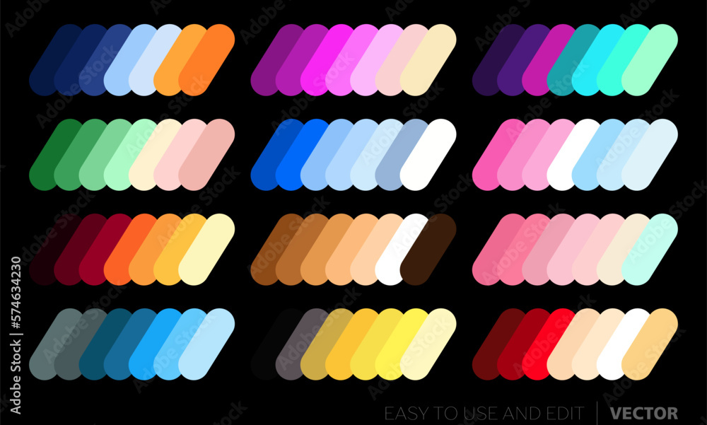 Сolor palettes, modern color schemes and combinations. Collection of ...