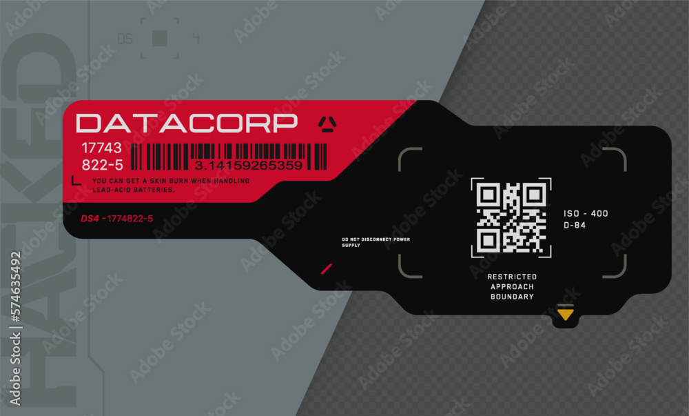 Cyberpunk decal. Vector sticker, label in futuristic style. Sci fi ...