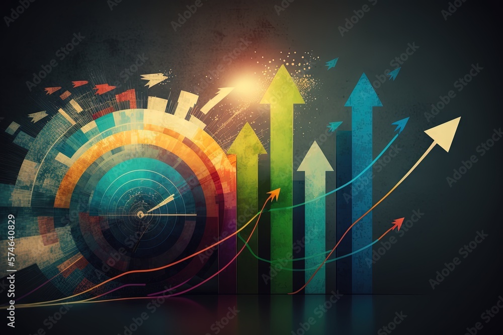 Market chart of business increase stock graph . AI generated art ...