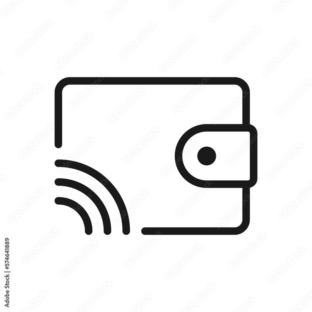 E-Wallet, payment line flat vector icon for mobile application, button ...