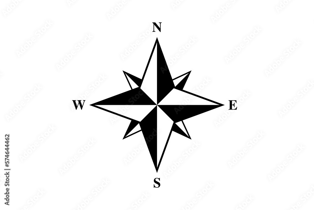 Poster Basic Compass Rose (Full Transparent PNG - Only Black Color ...