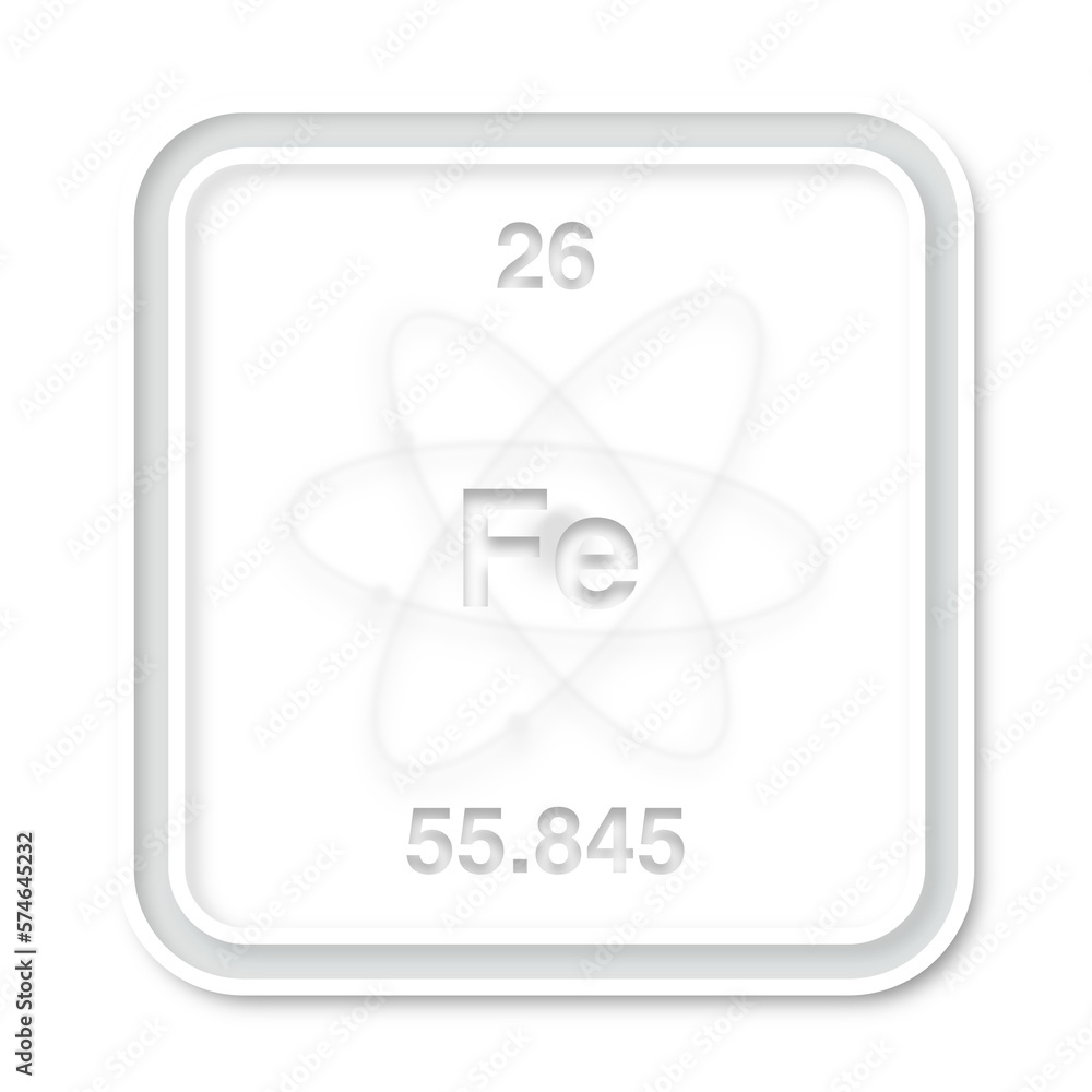 illustrazione con elemento della tavola periodica degli elementi Ferro ...