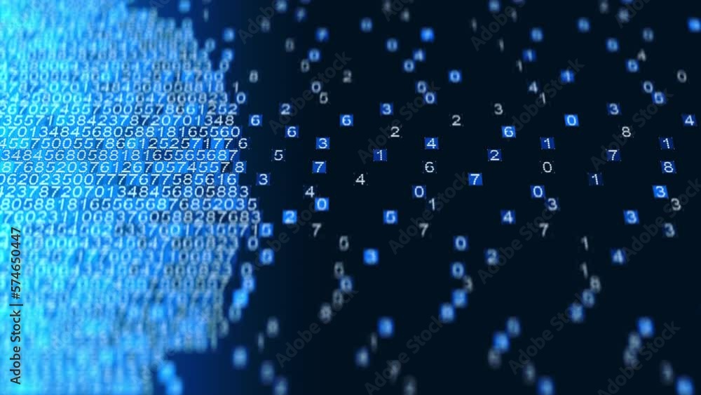 Human face made of numbers in cyberspace, biometric technology identity ...