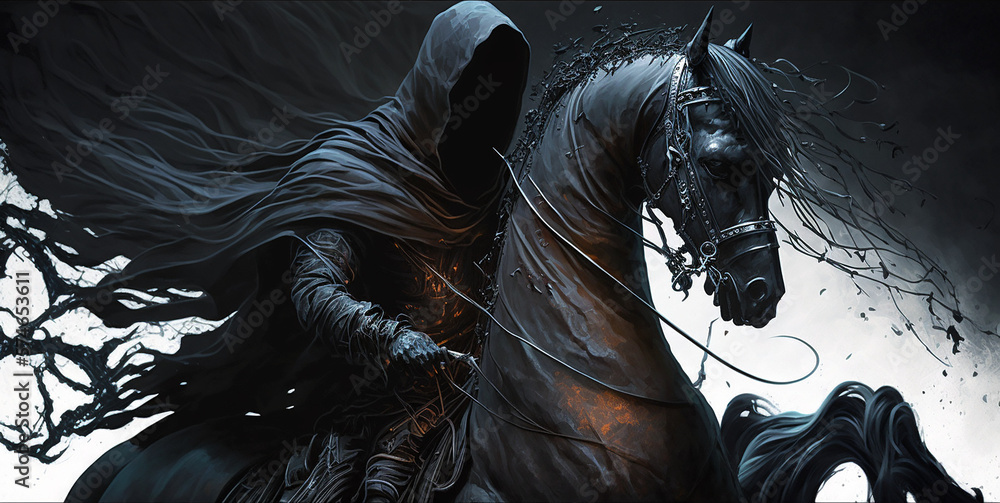 Demonic knight Apocalyptian knight rushes into battle on a demonic ...