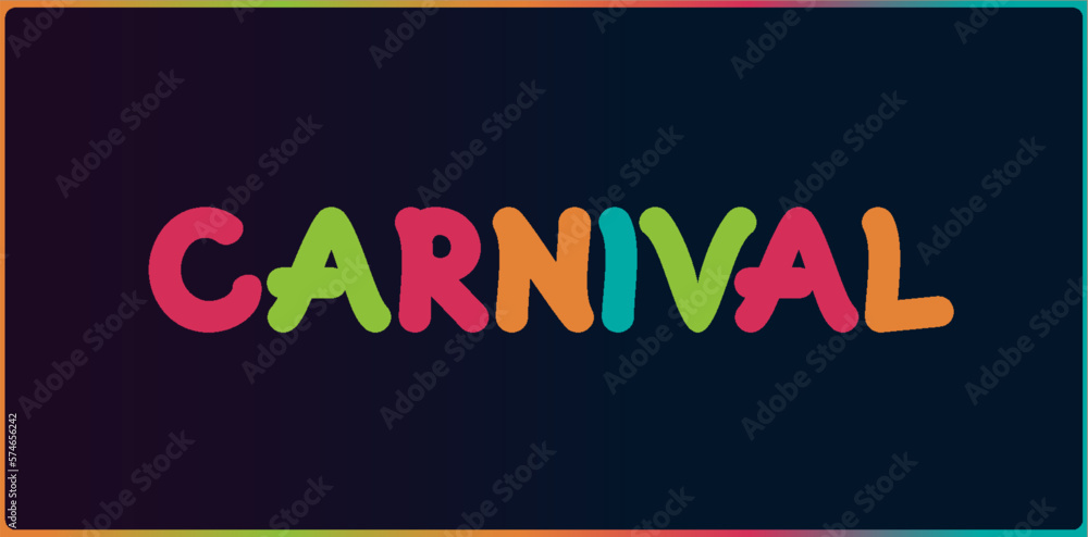 Editable carnival colorful alphabet, playful letters, funny festival ...