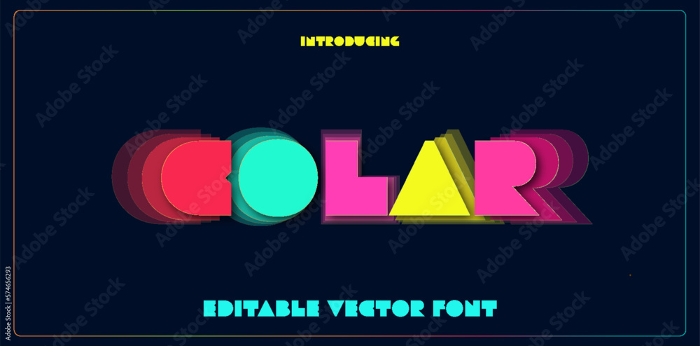 Vetor de Editable overlay colorful alphabet. Color overlap, decorative ...