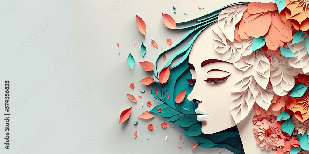 Woman's day with flowers and Copy space background, International Woman ...