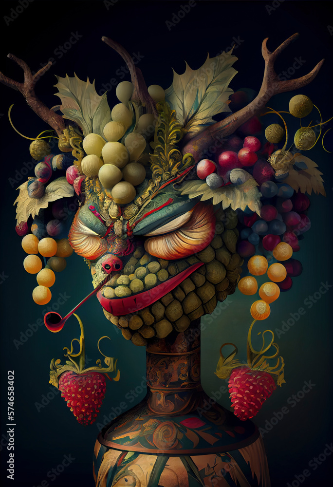 Model with flowers dressage and modern designs with multi-coloured ...