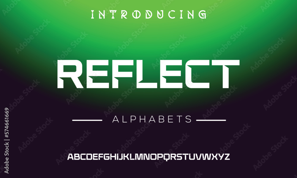REFLECT Modern Sport Font. Typeface urban style fonts for technology ...